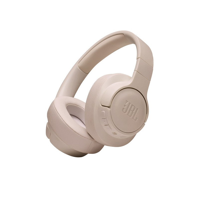 Casti JBL Tune 710BT, Bluetooth, Over-ear, Microfon, Crem