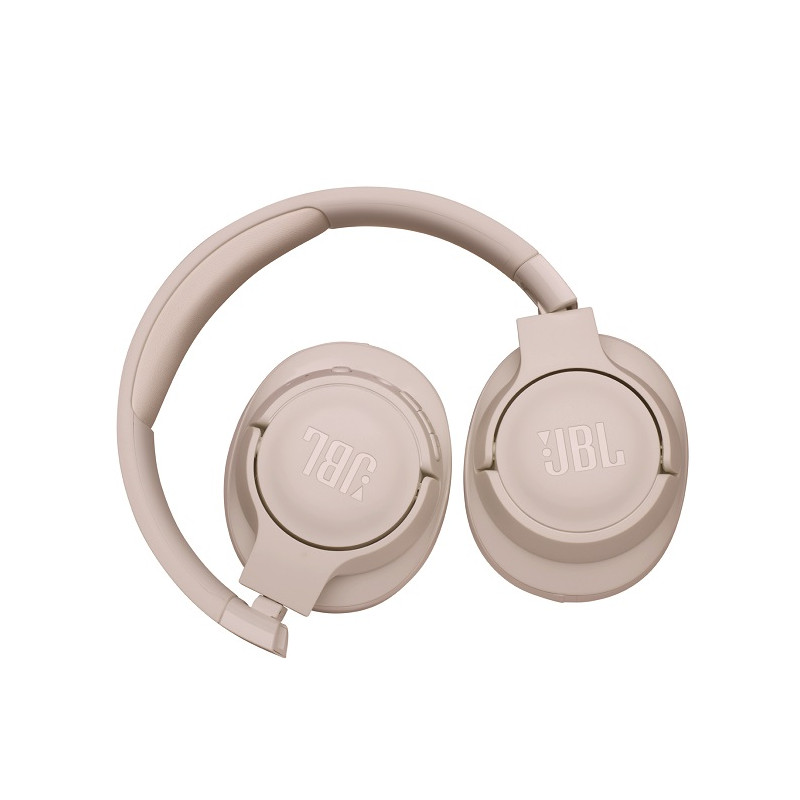 Casti JBL Tune 710BT, Bluetooth, Over-ear, Microfon, Crem
